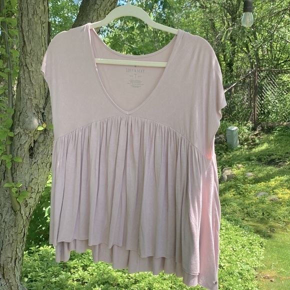American Eagle Outfitters | Tops | Soft And Sexy Flowy Blush Pink Top ...